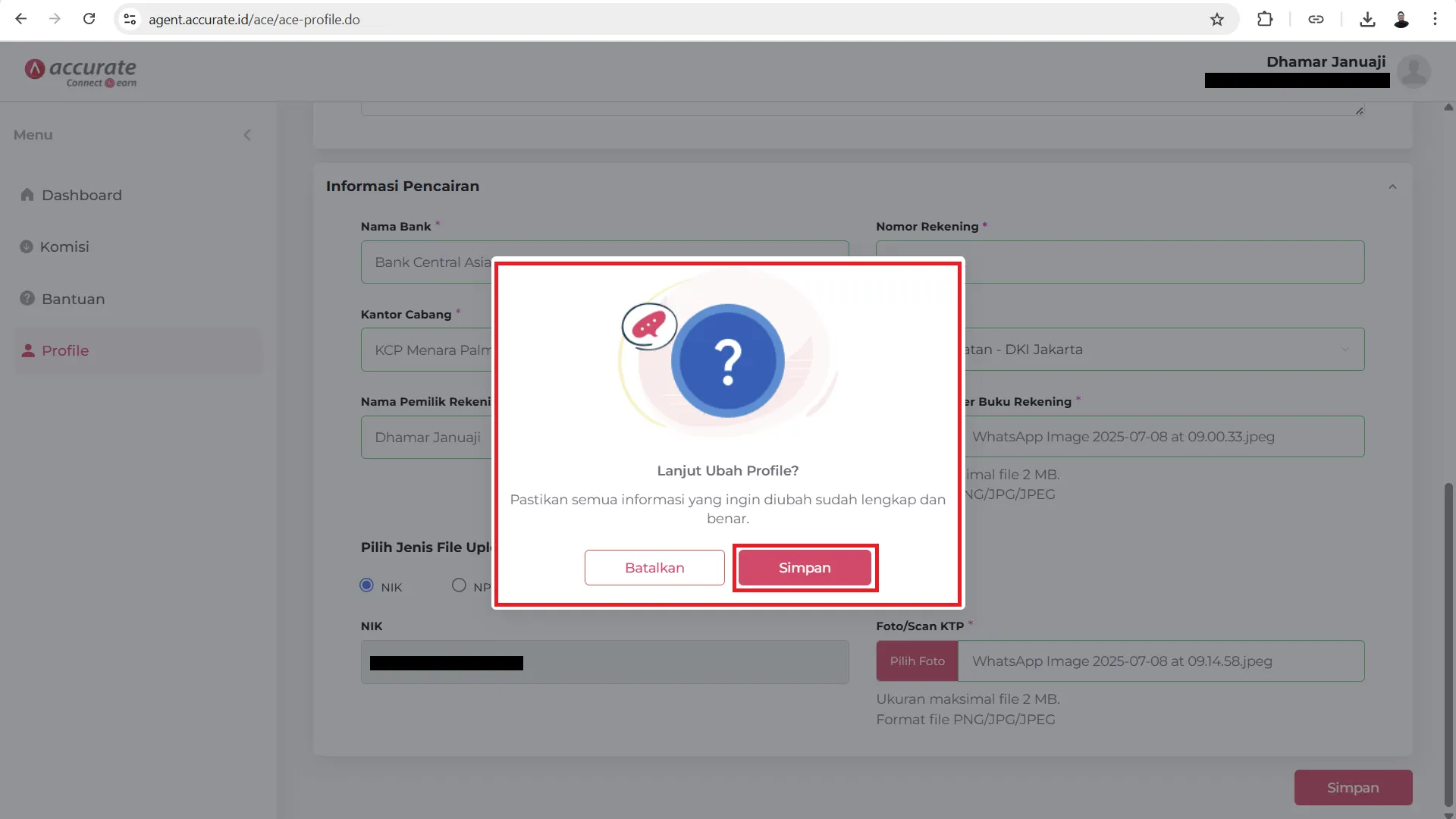 Cara Melengkapi Profil & Akun Rekening Accurate Connect & Earn | Help ...