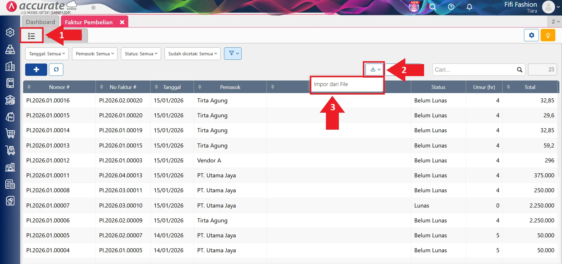 Cara Impor Transaksi Faktur Pembelian dari File Excel atau CSV ...