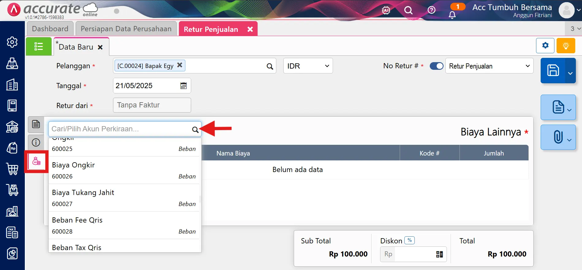 Cara membuat retur penjualan tanpa faktur | Tutorial Accurate