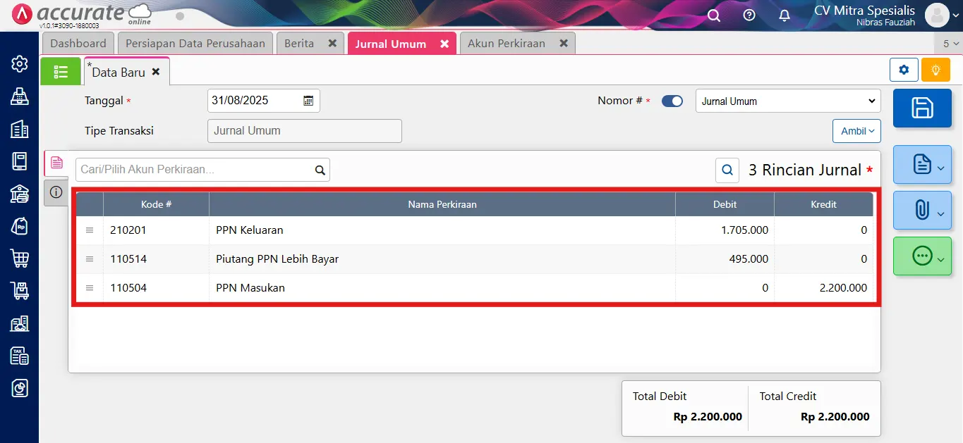 Cara Mencatat Kurang/Lebih Bayar PPn di Accurate Online | Tutorial Accurate