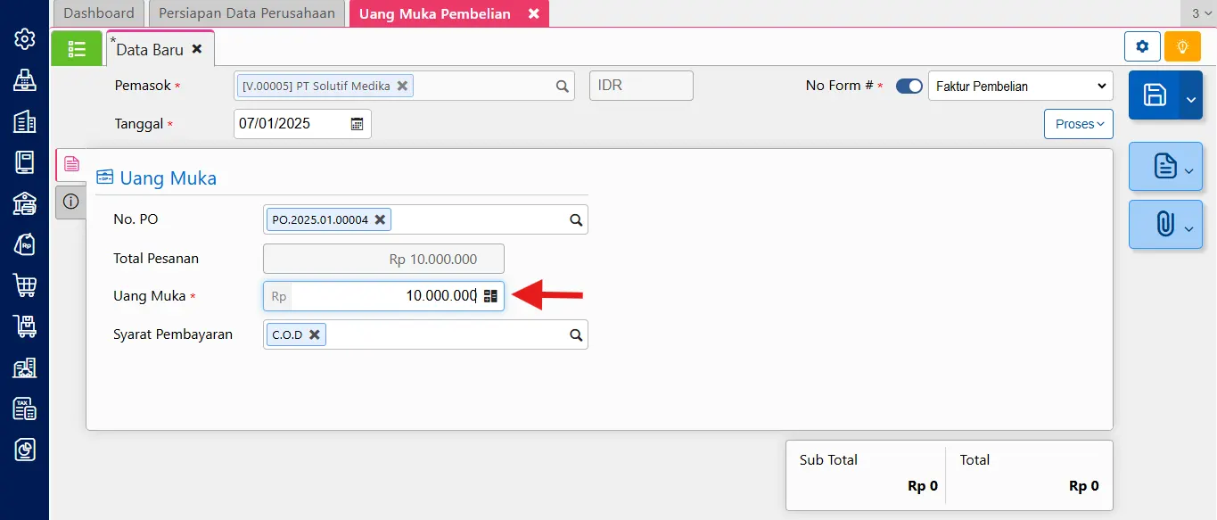 Cara Membuat Uang Muka Pembelian Partial di Accurate Online | Tutorial ...