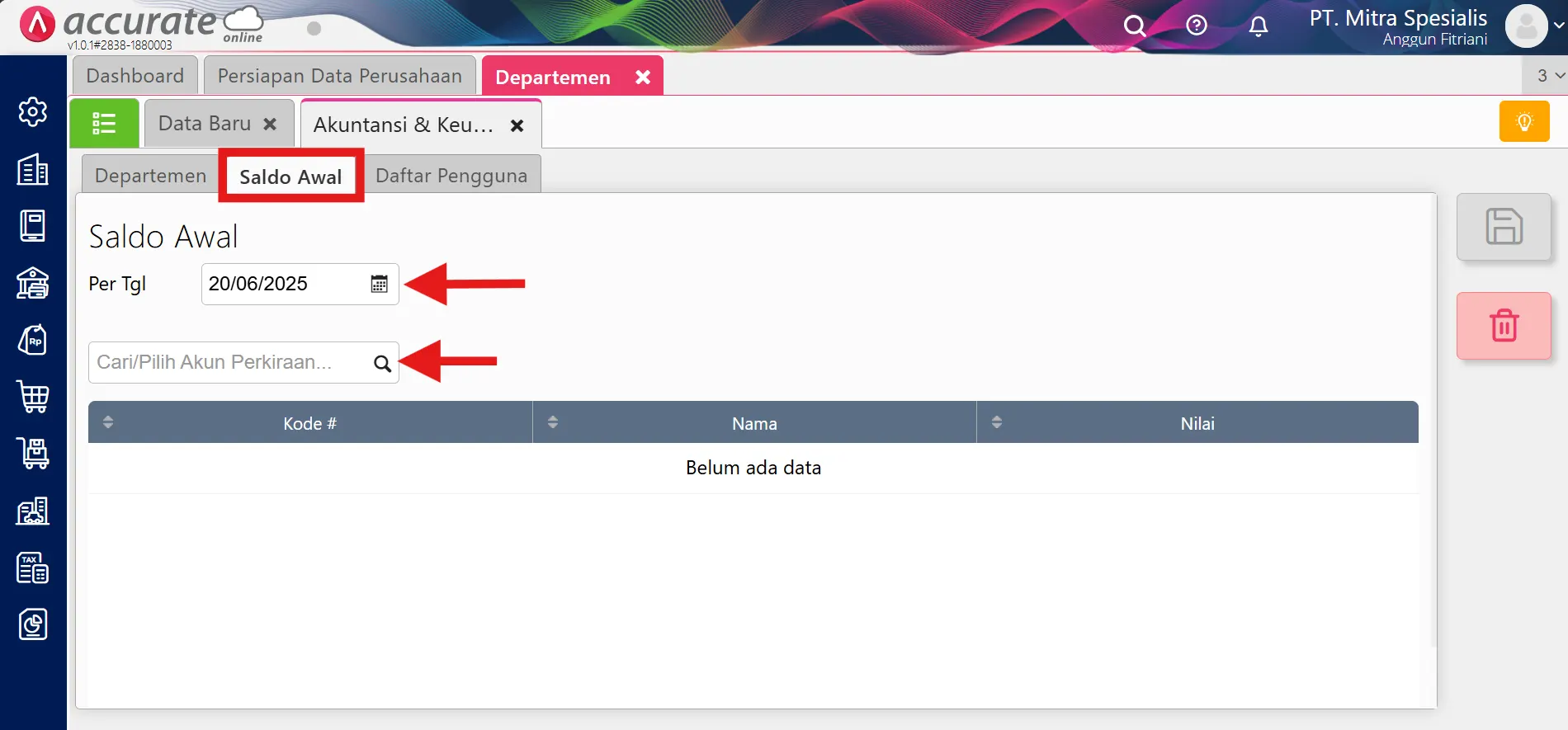 Cara menambahkan data departemen dan proyek | Help Accurate
